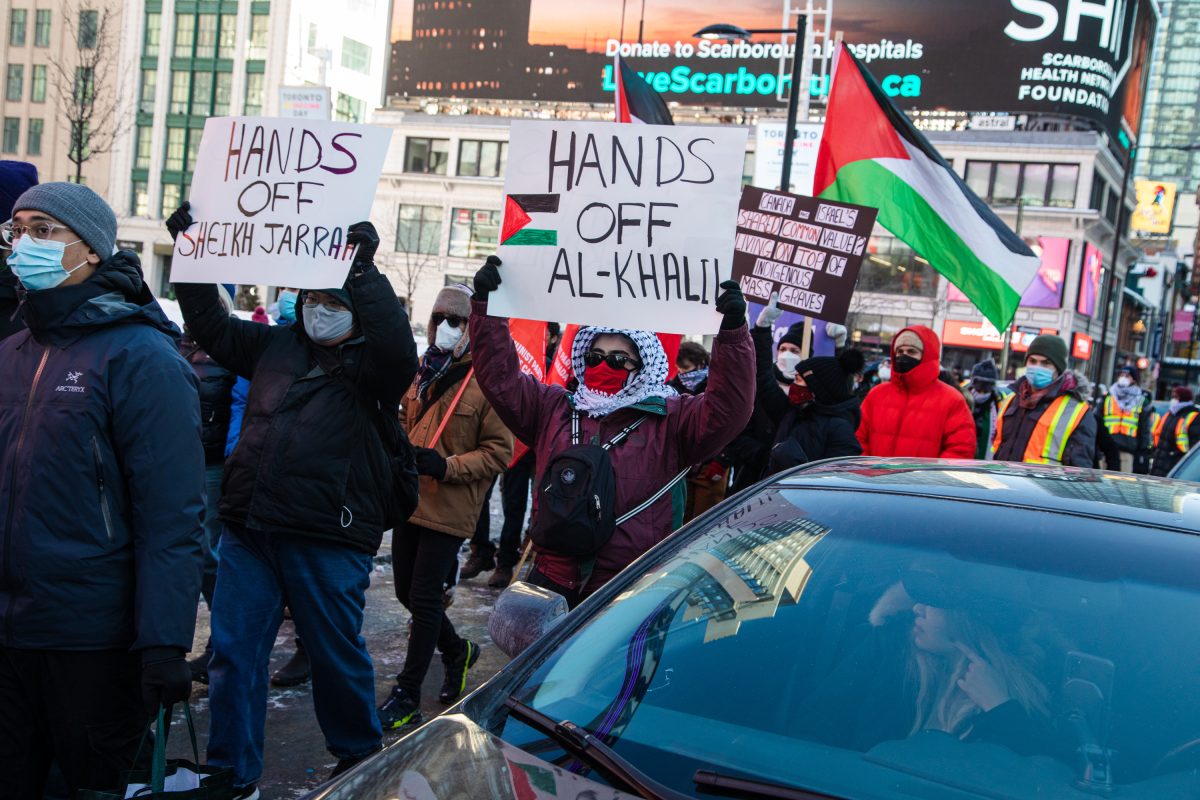 In Photos: Hundreds march in Toronto in support of Hands Off Palestine