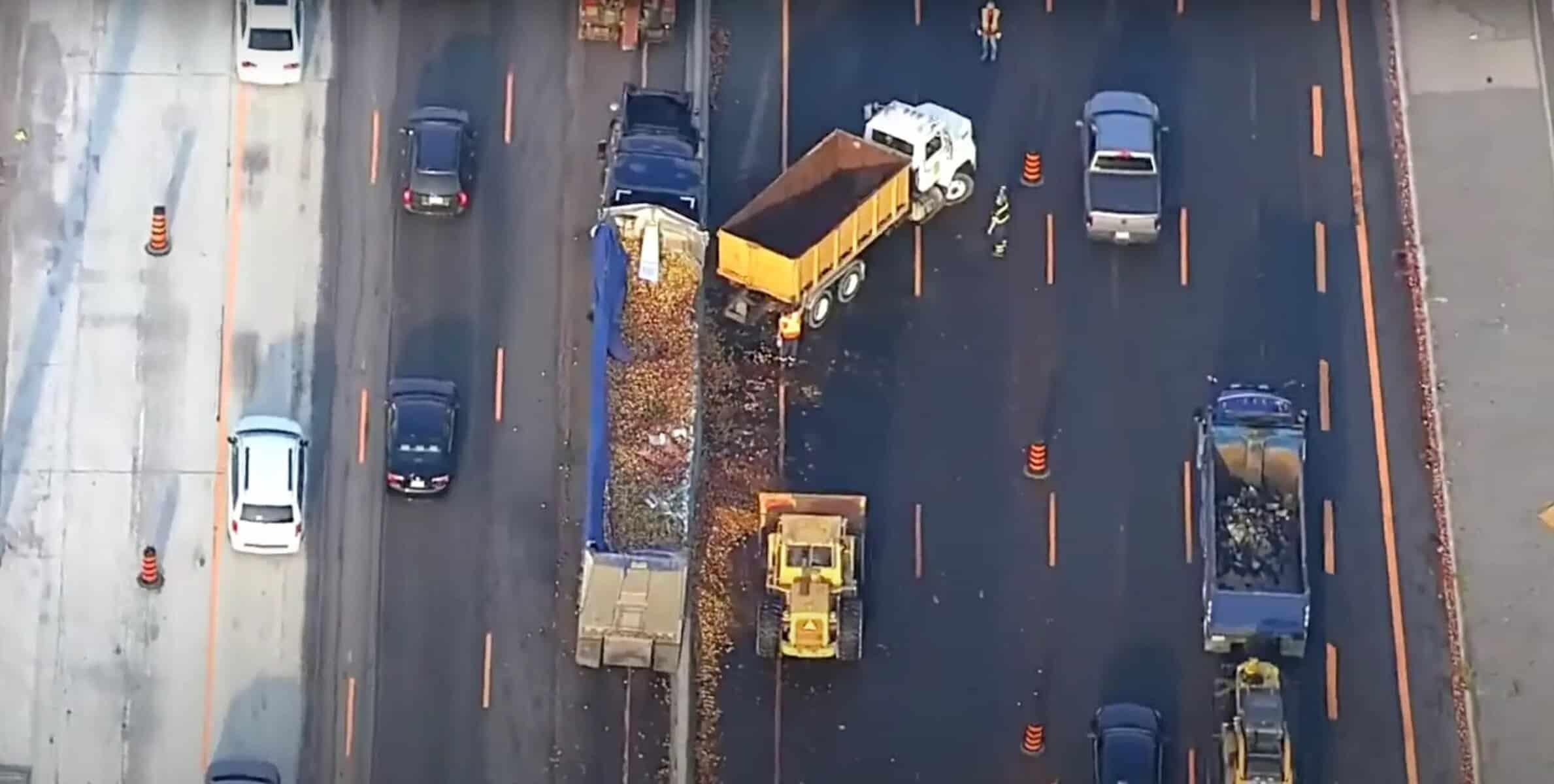 The apple doesn’t fall far from the 401; collision causes fruit to ...