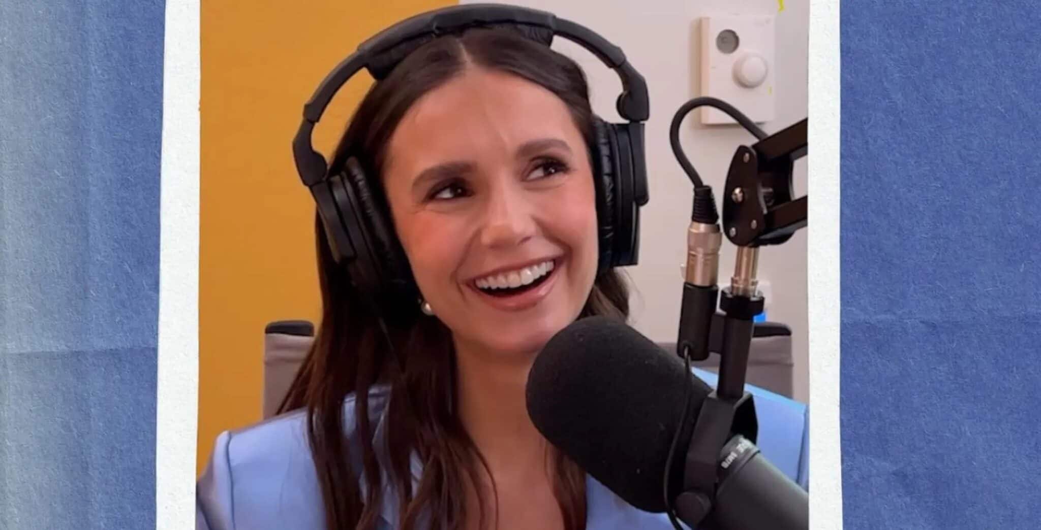 Canadian actress Nina Dobrev quickly corrects herself after ...