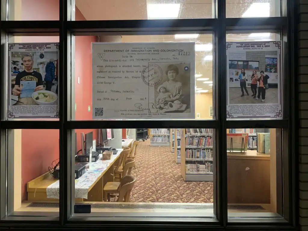 Anti-Chinese discrimination posters outside Toronto Public Library ...