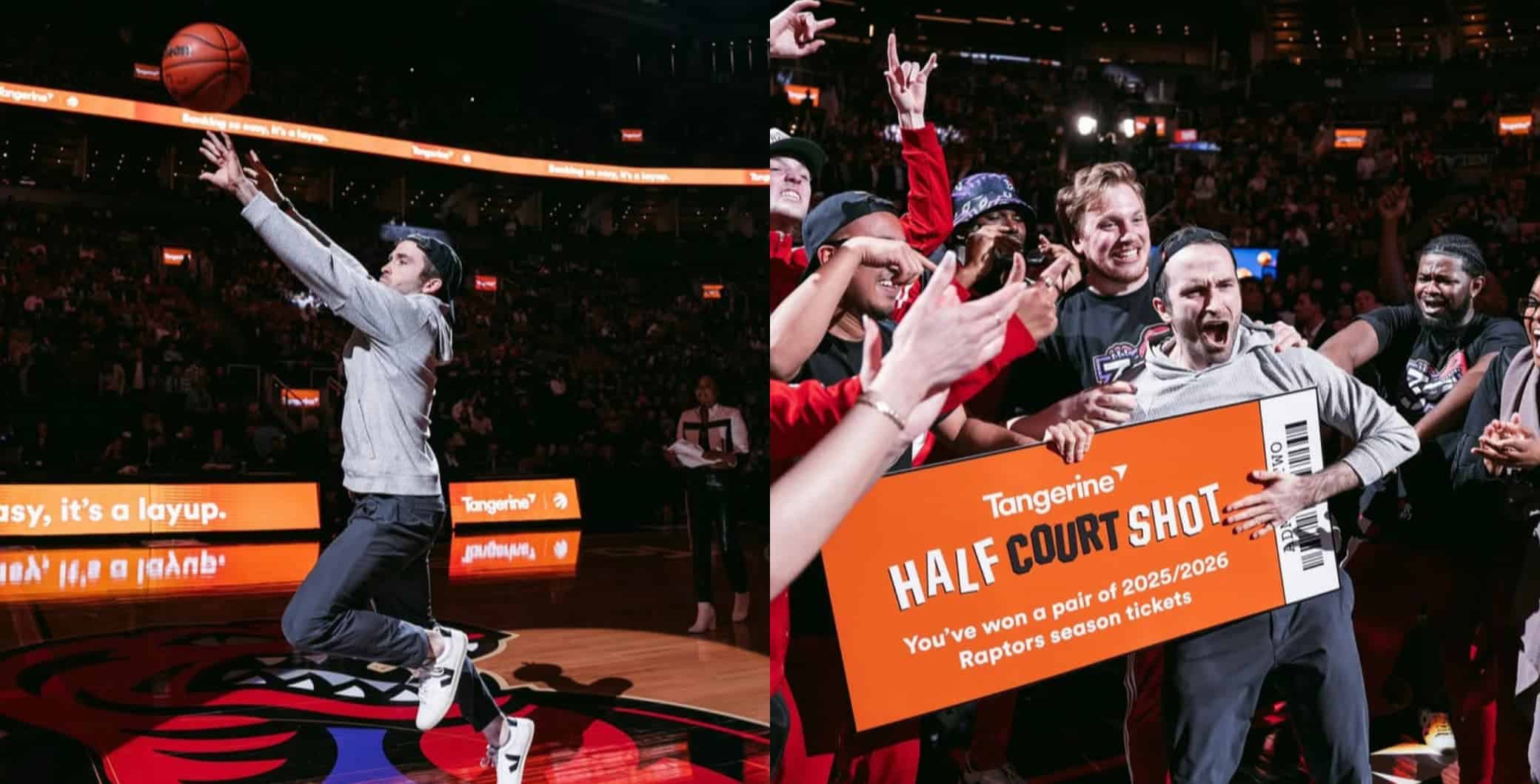 ‘Get this guy a contract,’ Toronto Raptors fan makes insane half-court ...