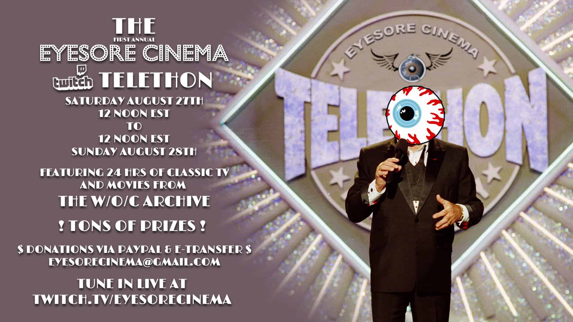 The First Annual Eyesore Cinema 24hr Twitch Telethon! - NOW Magazine